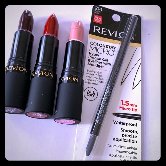 Revlon | Makeup | Three Revlon Lipsticks And Eyeliner | Poshmark